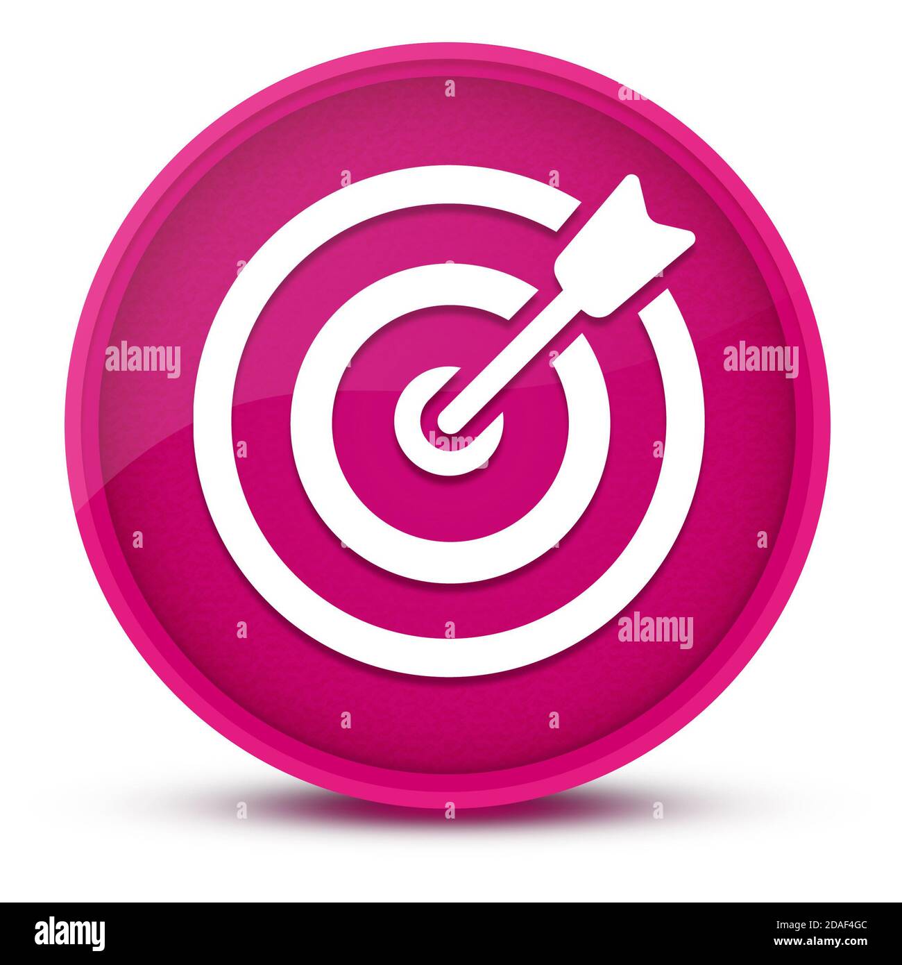 Target arrow luxurious glossy pink round button abstract illustration ...