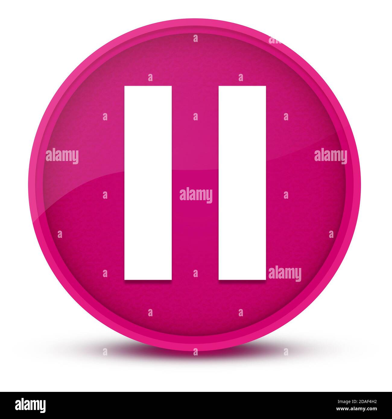 Pause luxurious glossy pink round button abstract illustration Stock ...