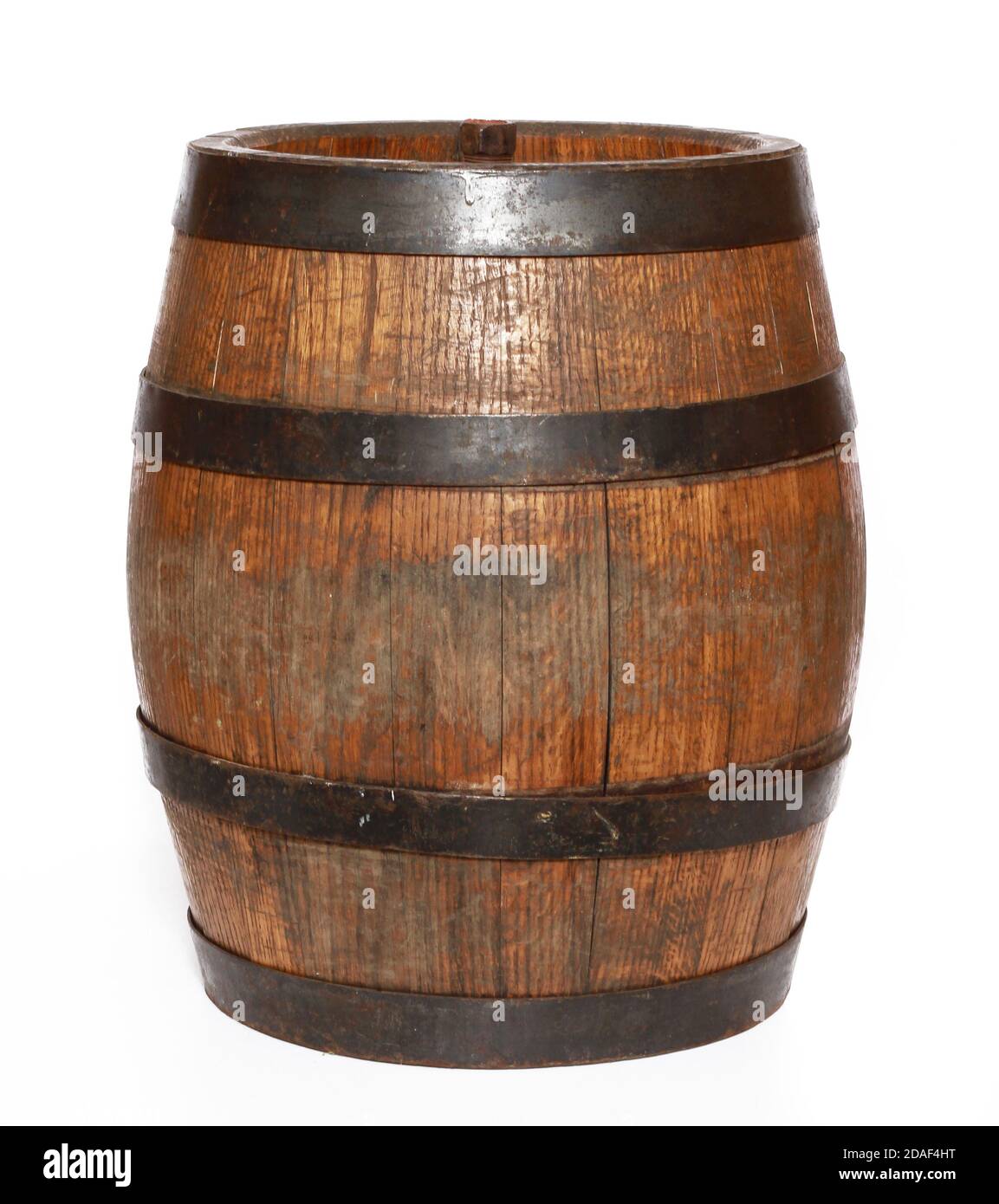 Wooden barrel isolated on white background Stock Photo - Alamy