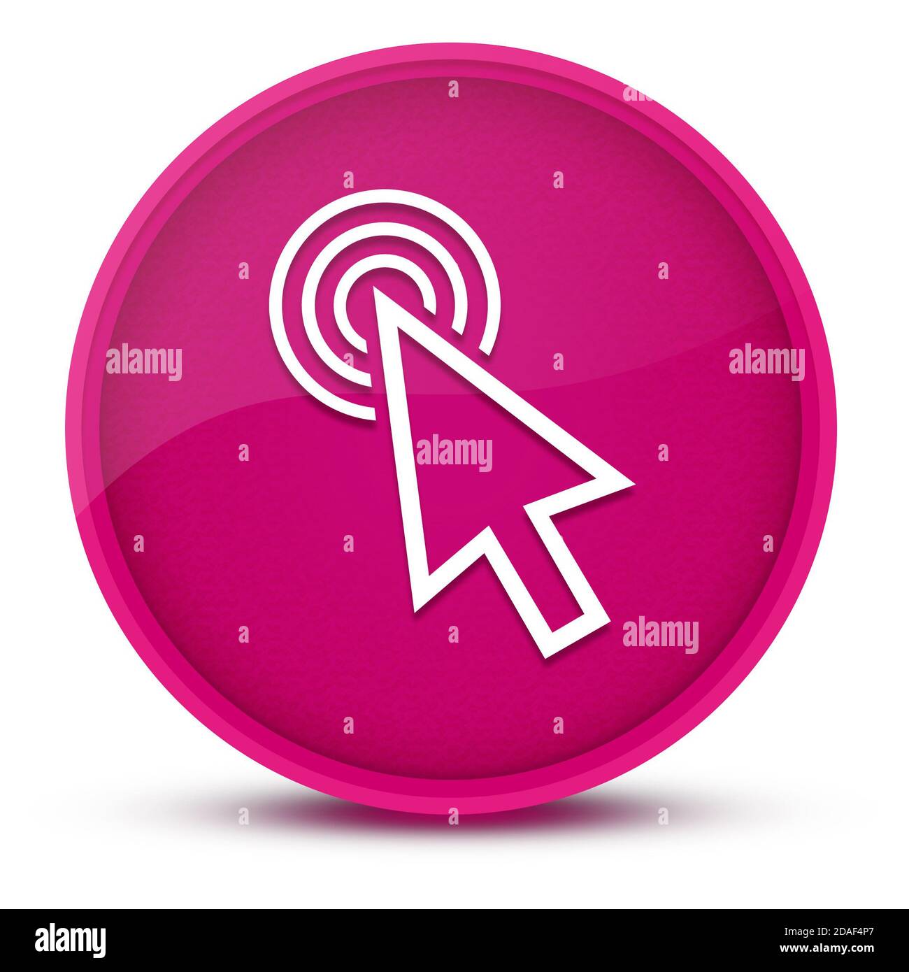 Cursor click luxurious glossy pink round button abstract illustration ...