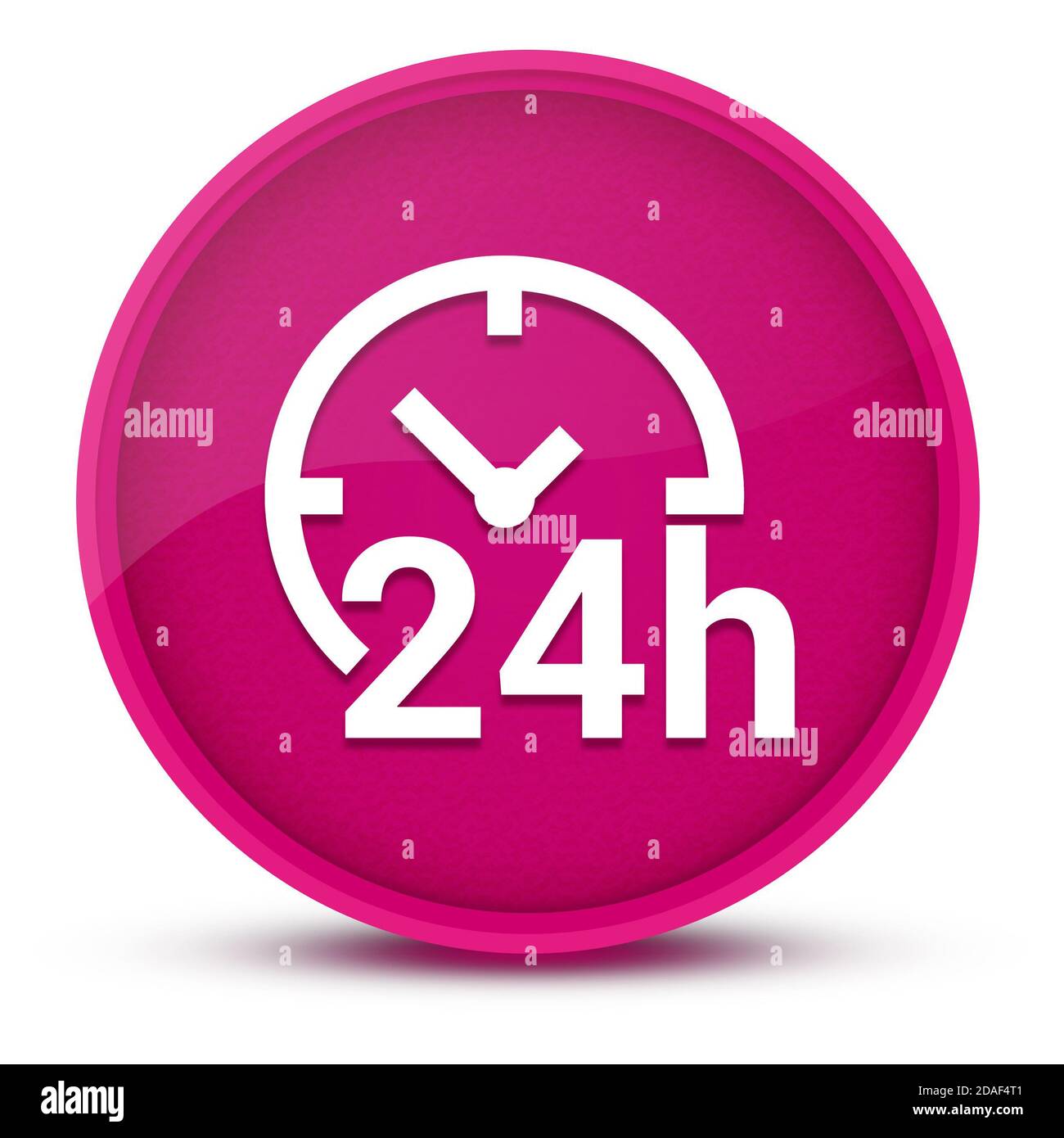 24 hours clock luxurious glossy pink round button abstract illustration ...