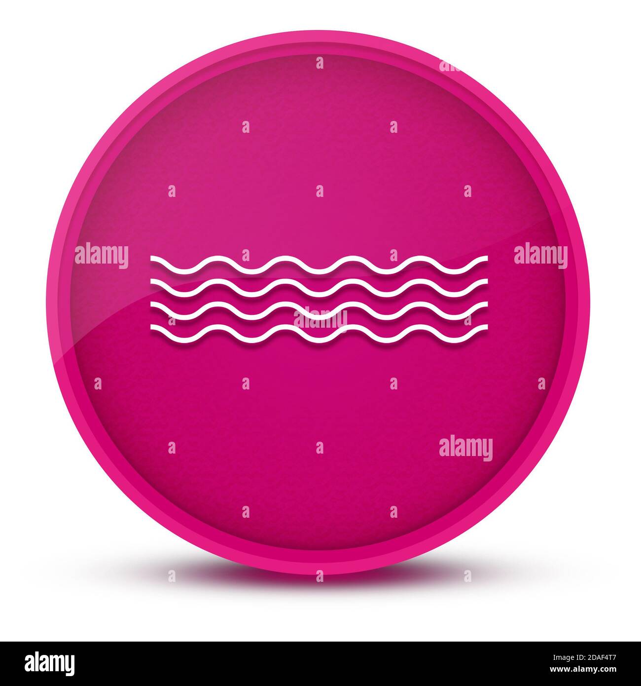 Sea waves luxurious glossy pink round button abstract illustration ...