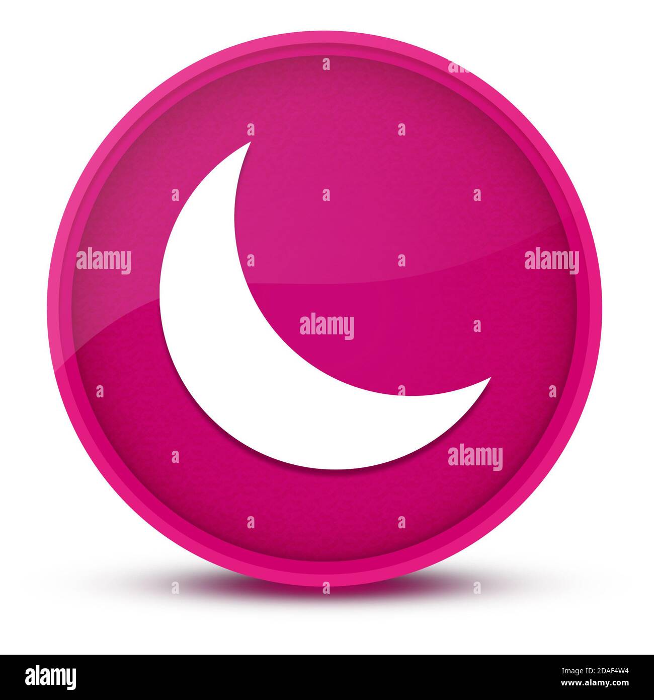 Crescent half moon luxurious glossy pink round button abstract ...