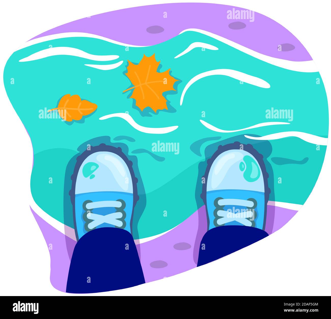 Look down on feet flat concept vector illustration Stock Vector Image ...