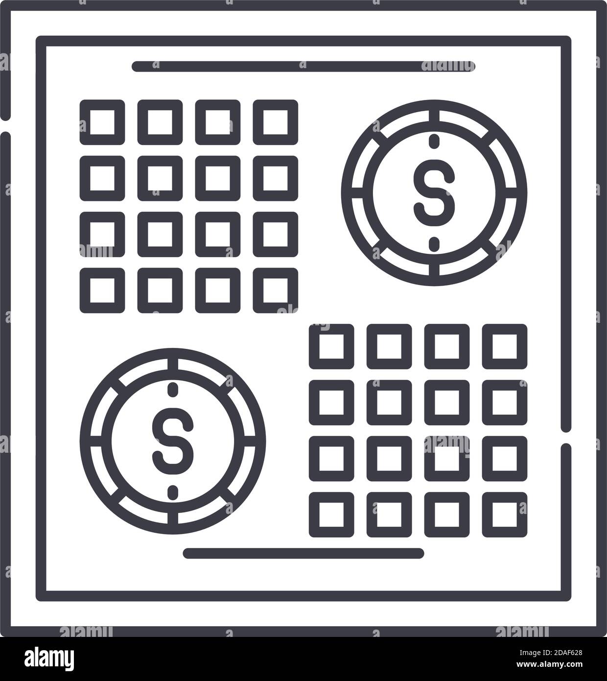 Bingo icon, linear isolated illustration, thin line vector, web design ...