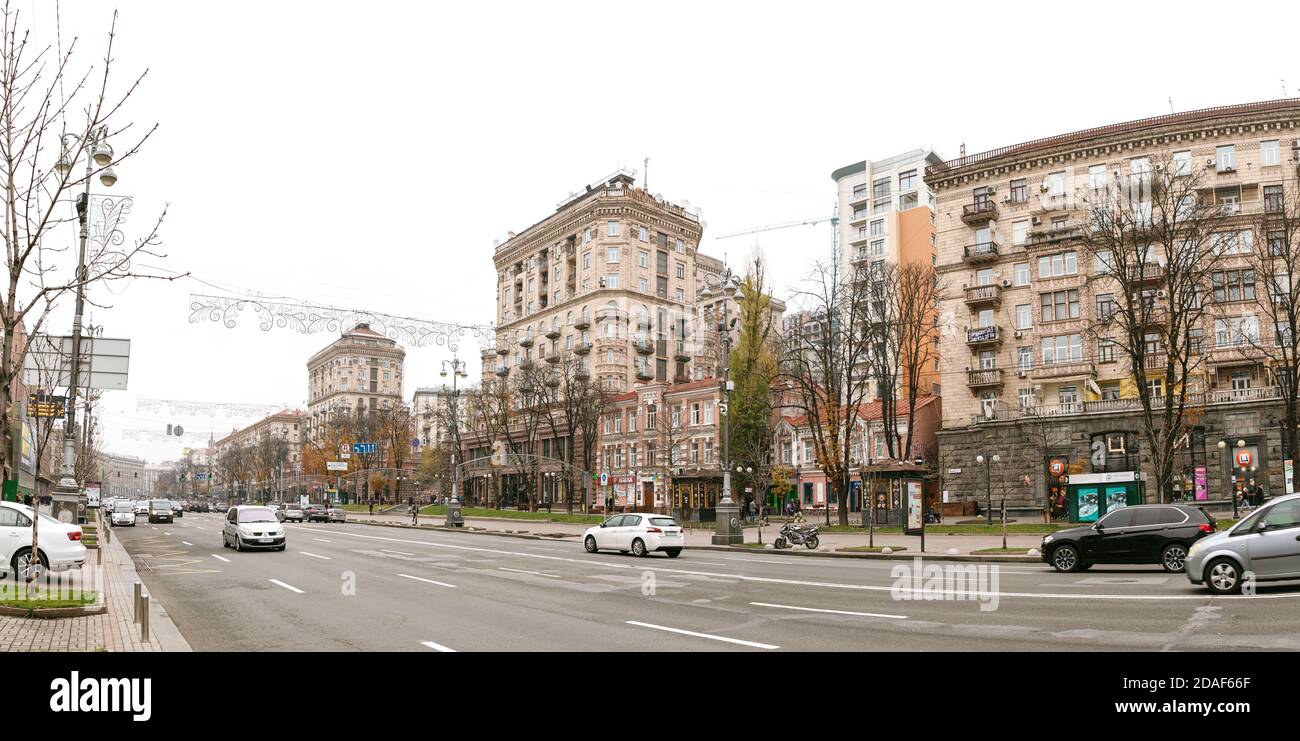 Kyiv, Ukraine - Nov. 16, 2019: Street scene in Kyiv, the capital of ...