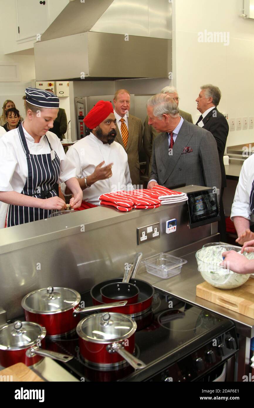 HRH Prince Charles at Dumfries House with apprentices at the opening of ...