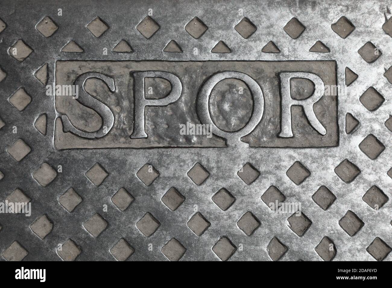 Text SPQR abbreviation for Senatus Populusque Romanus that means in ...