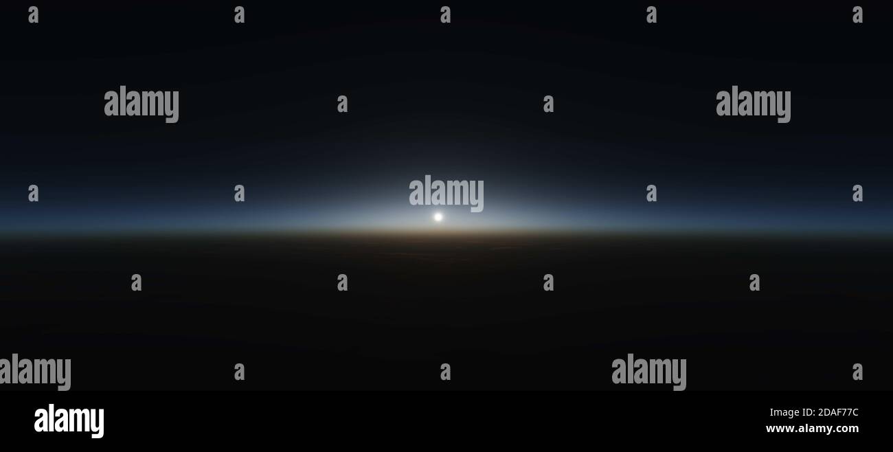 planet sunrise from space, 3d illustration render Stock Photo - Alamy