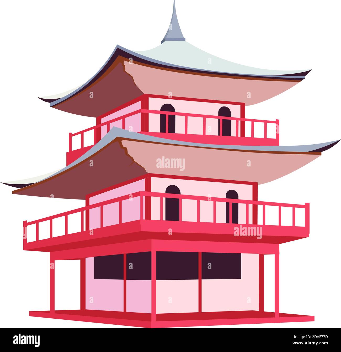 Japanese pagoda flat color vector object Stock Vector Image & Art - Alamy