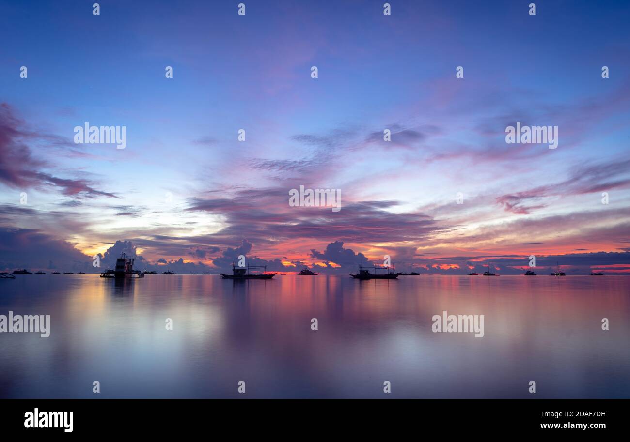 Beautiful sunrise in tropical Philippines Stock Photo - Alamy
