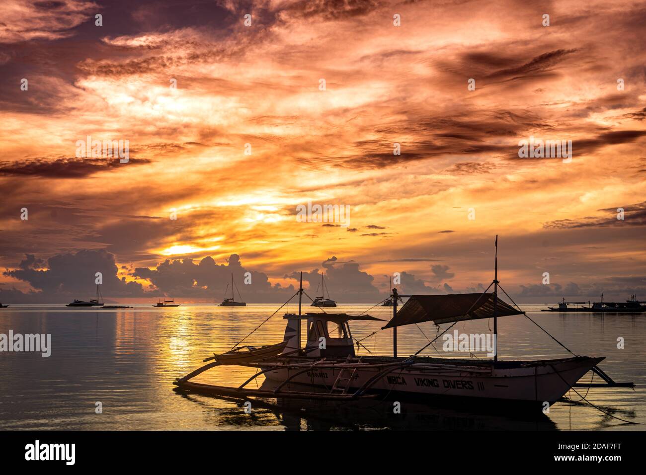 Beautiful sunrise in tropical Philippines Stock Photo - Alamy