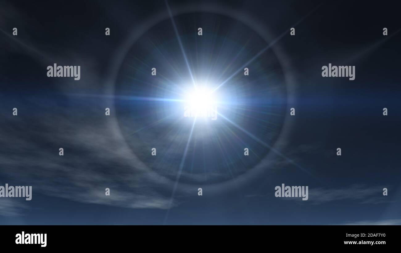 clear sky sun ray light, 3d render Stock Photo - Alamy