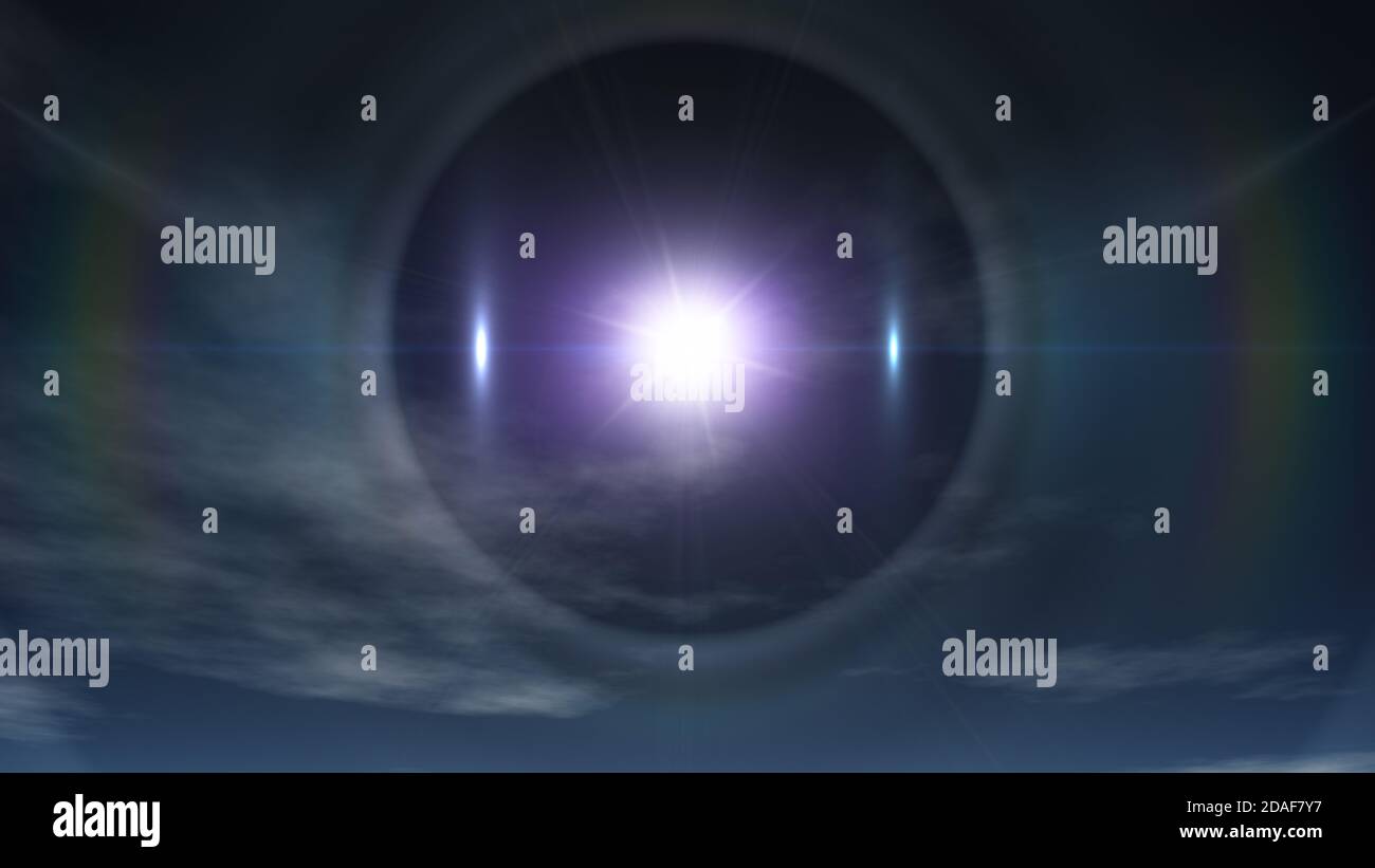 clear sky sun ray light, 3d render Stock Photo - Alamy