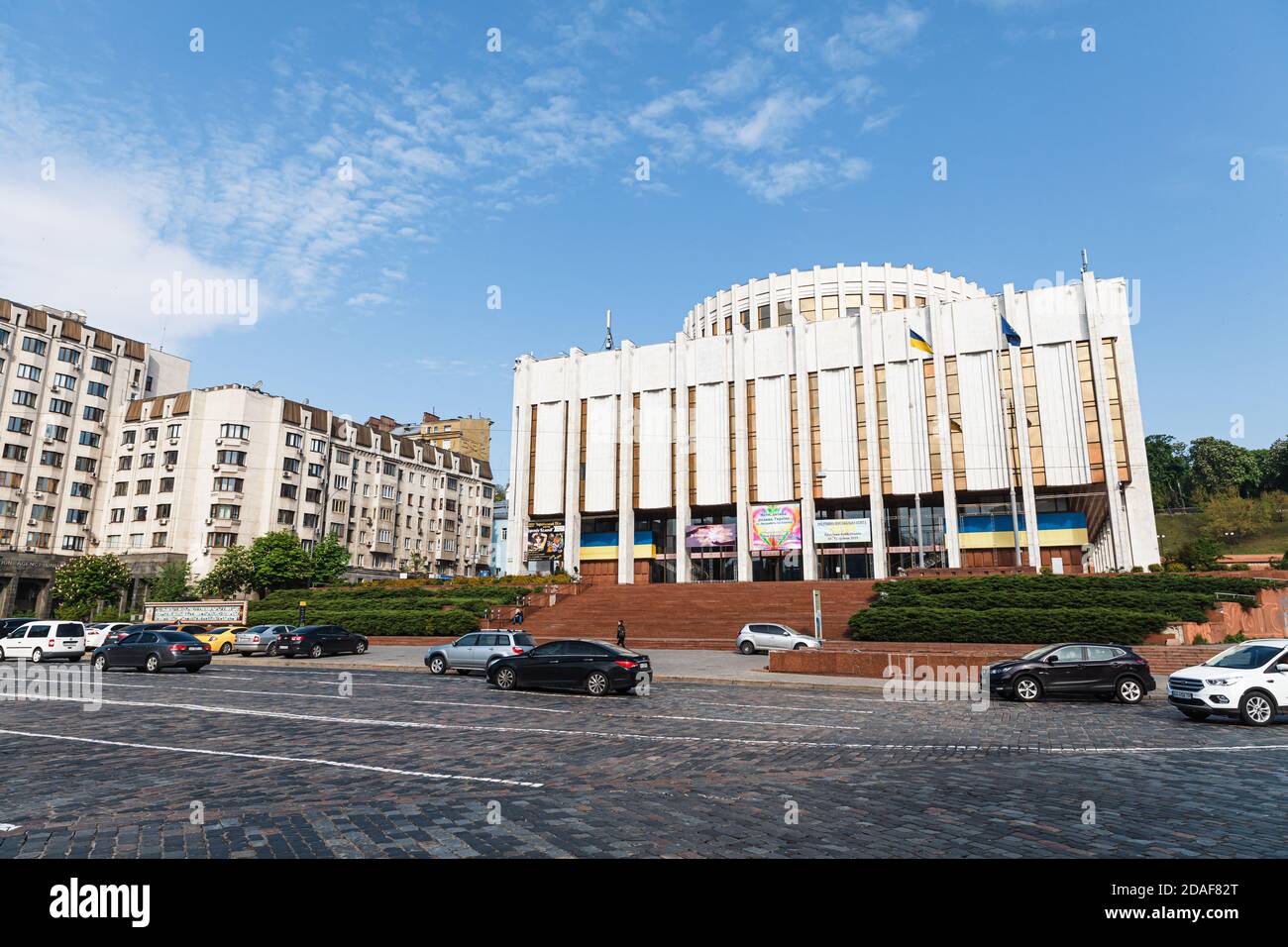KYIV, UKRAINE - May. 11, 2019: Ukrainian House on the European Square ...