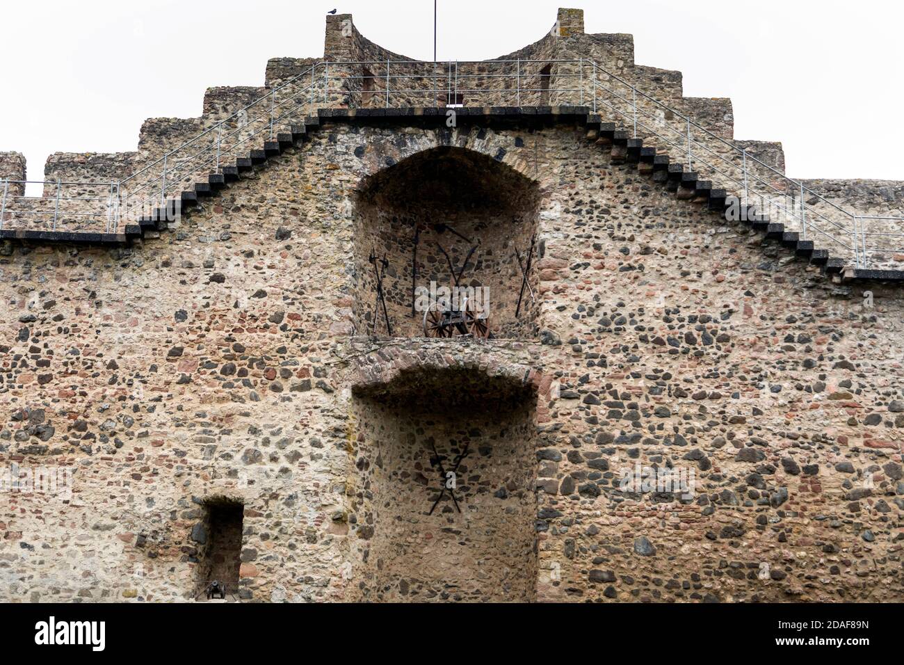 City fortifications from the 13th century, with city wall, battlements ...
