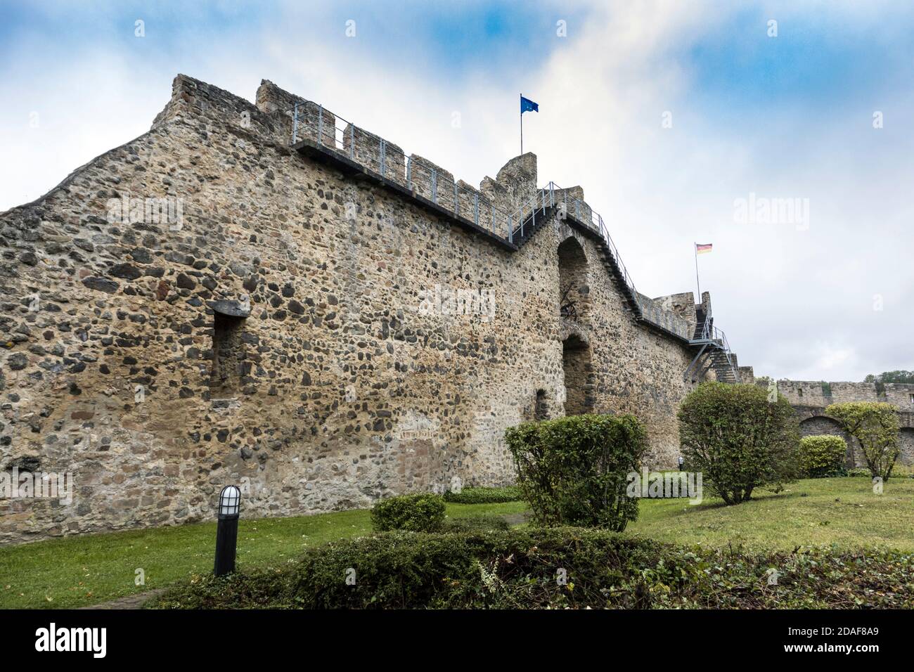 City fortifications from the 13th century, with city wall, battlements ...