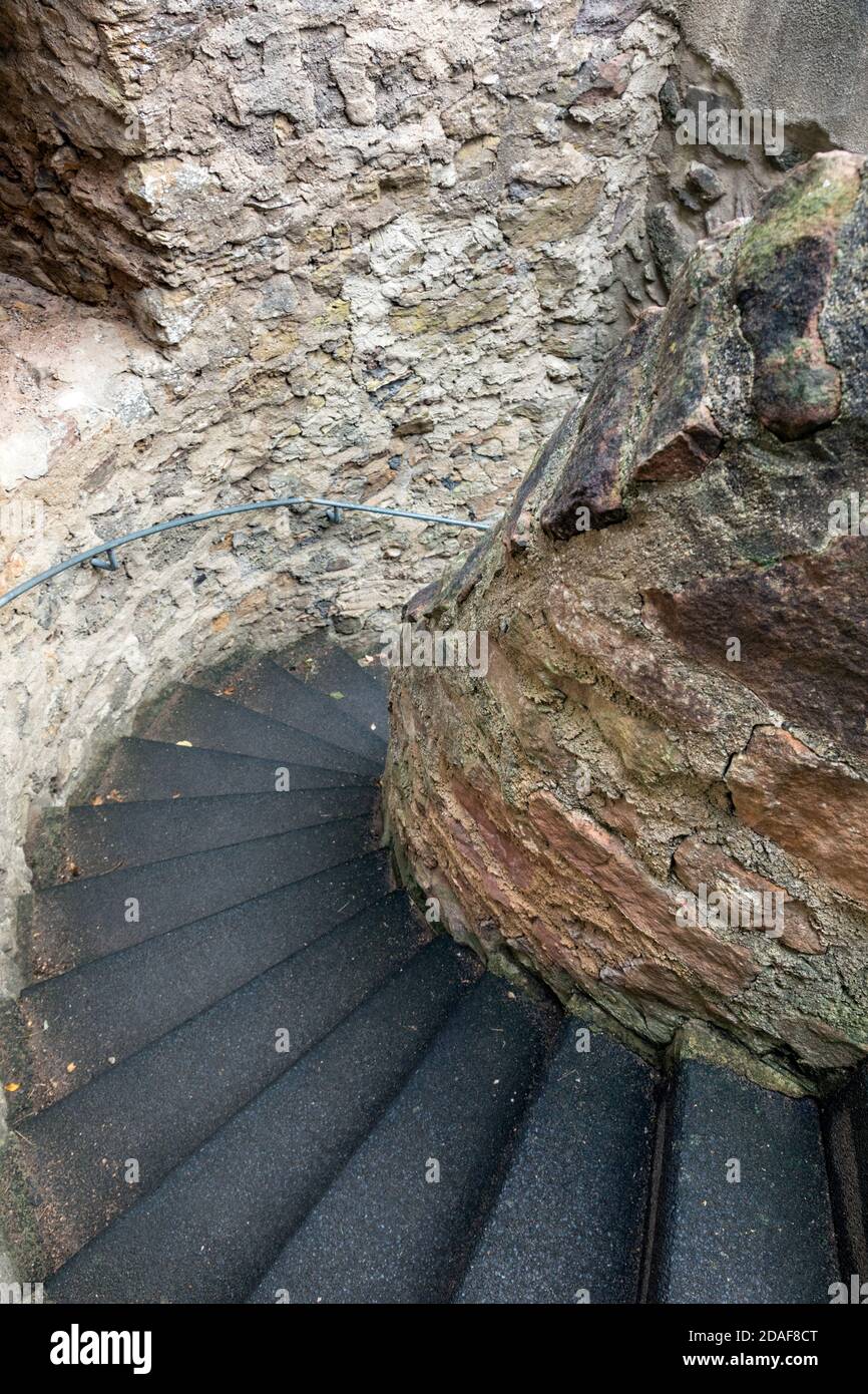 City fortifications from the 13th century, with city wall, battlements ...