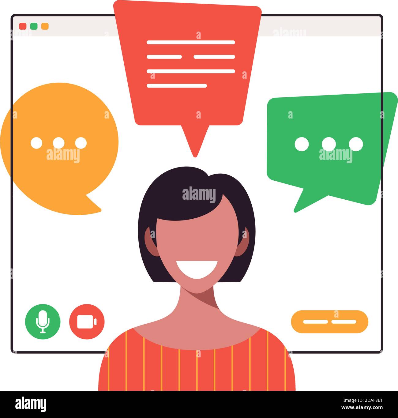 businesswoman chatting during video call business woman with chat ...