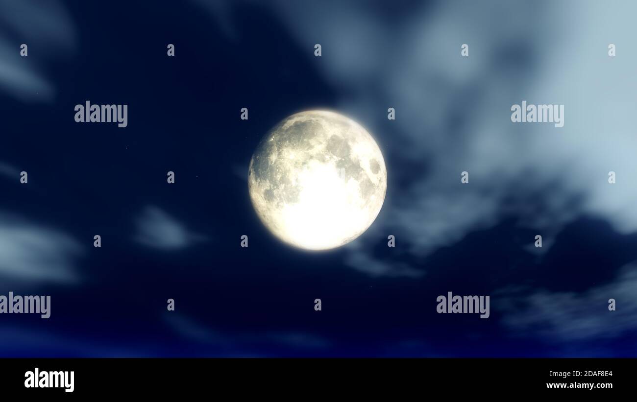 Clear full moon 3d hi-res stock photography and images - Alamy