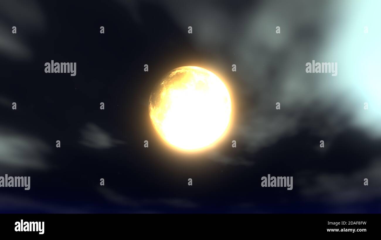 Clear full moon 3d hi-res stock photography and images - Alamy