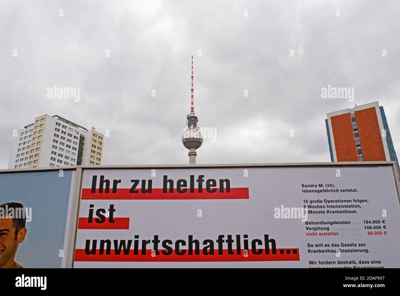 advertising posters and television tower, berlin, germany Stock Photo ...