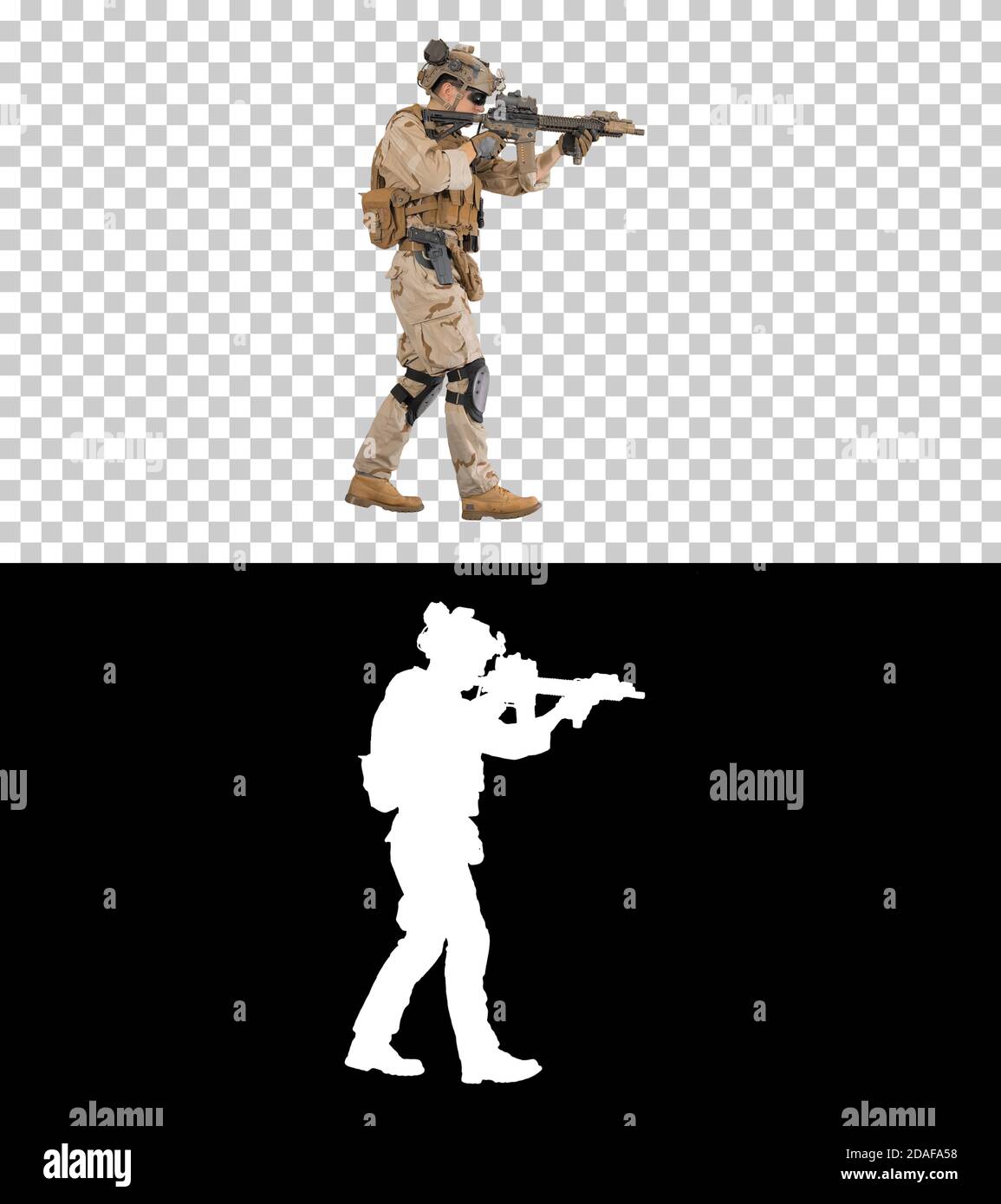 Portrait soldier walking rifle hi-res stock photography and images - Alamy