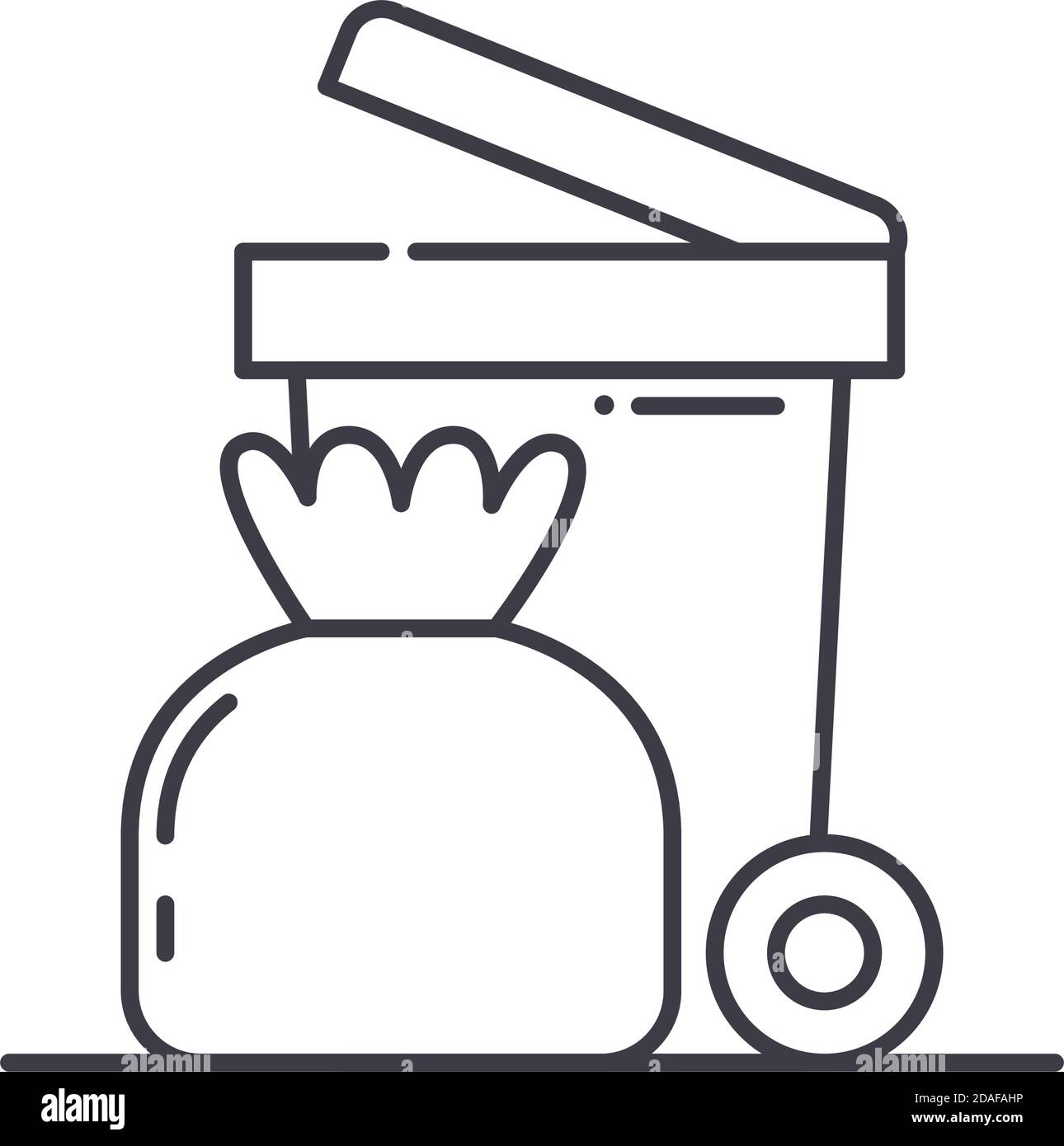Bin concept icon, linear isolated illustration, thin line vector, web ...