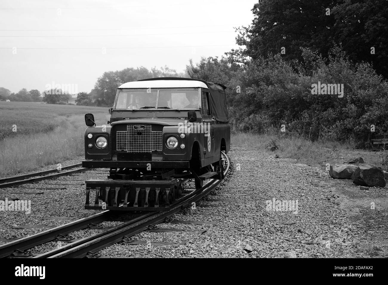 The rail Landrover heading for Oak Tree Halt from the balloon loop ...