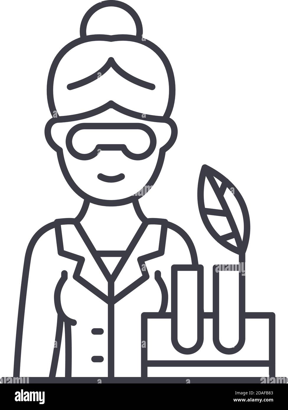 Biologist icon, linear isolated illustration, thin line vector, web ...