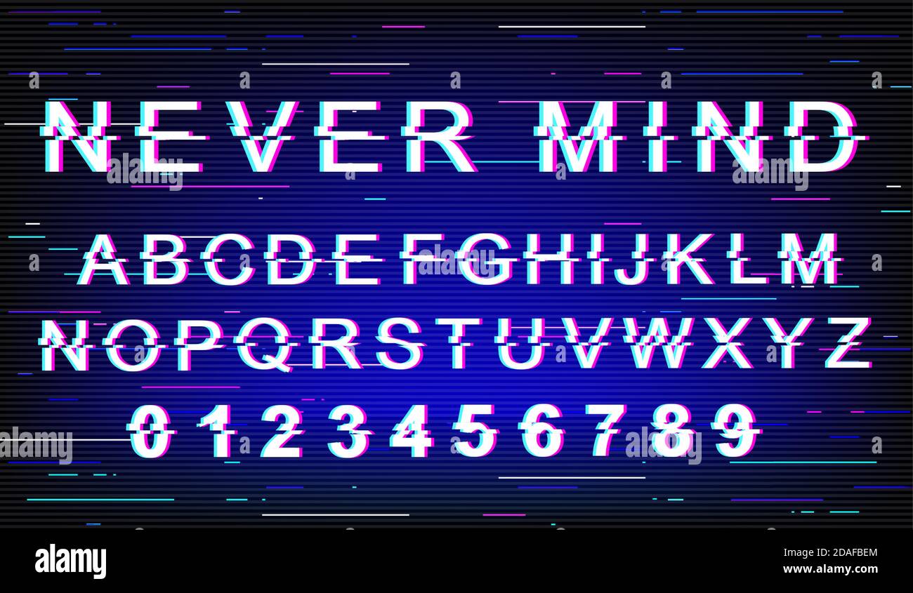 Never mind font template Stock Vector Image & Art - Alamy