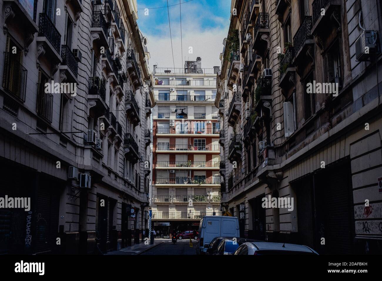 Scenic view of typical european narrow alleyway en argentina Stock ...