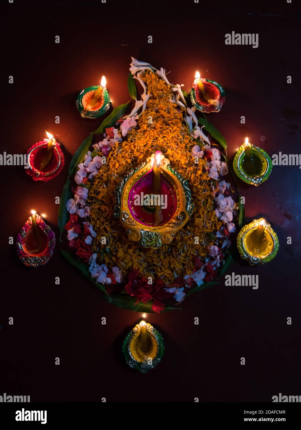Diwali decorations with traditional indian diya hi-res stock ...