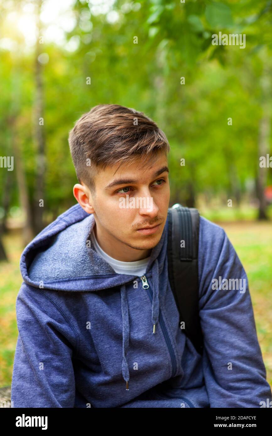 Outdoor portrait young man upset hi-res stock photography and images ...