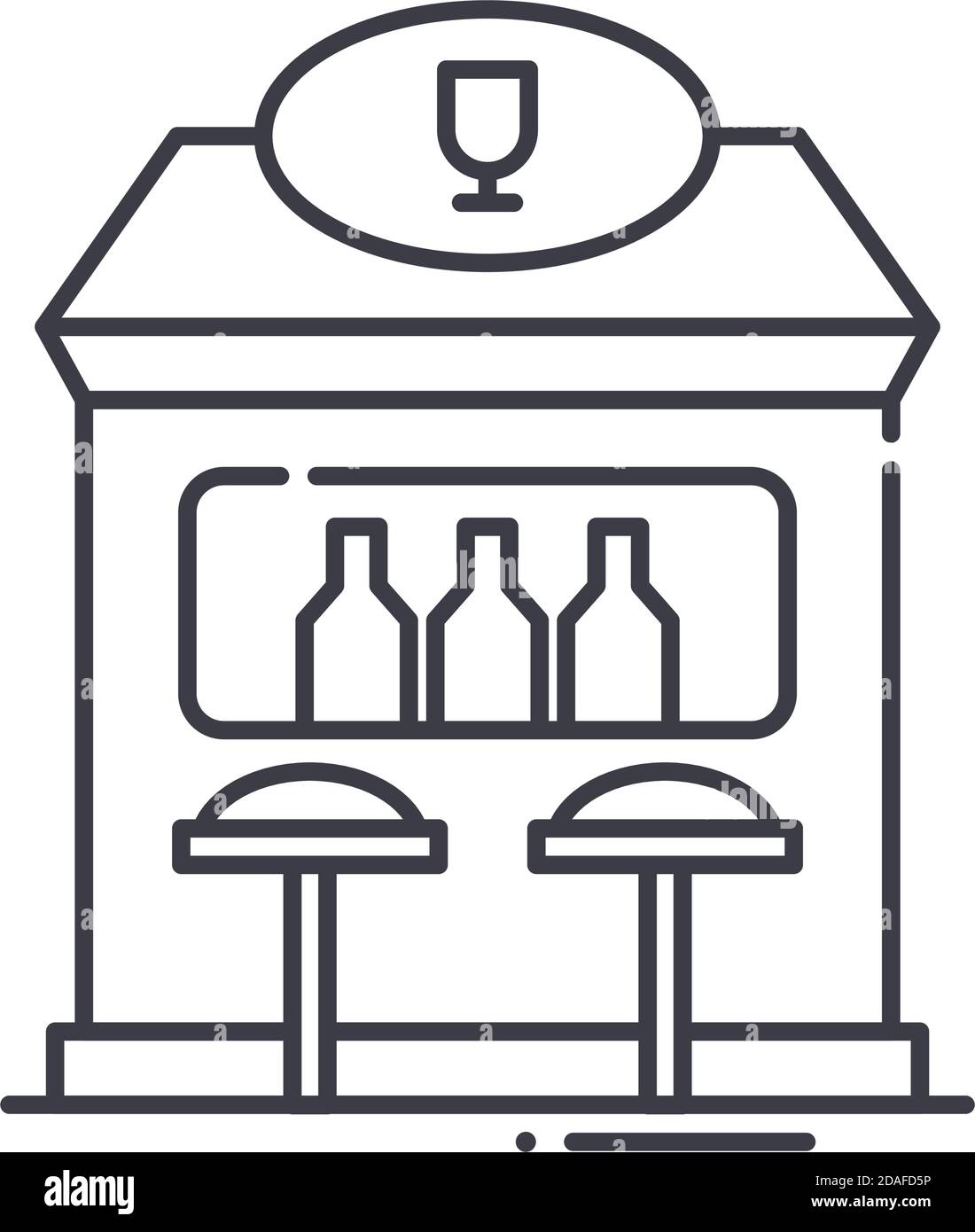Bar icon, linear isolated illustration, thin line vector, web design ...