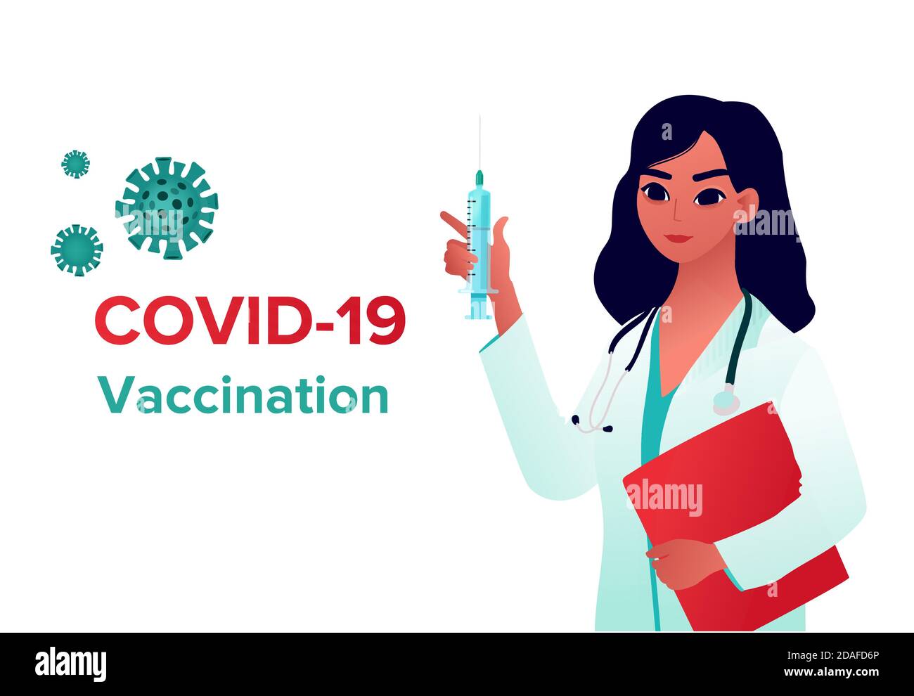 Vaccine vial stethoscope syringe Stock Vector Images - Alamy