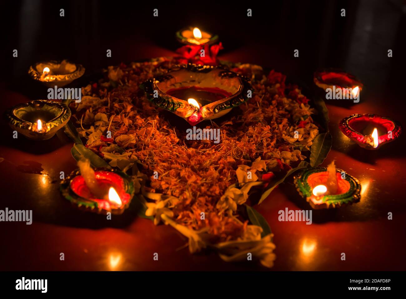 Happy diwali diya flower hi-res stock photography and images - Alamy