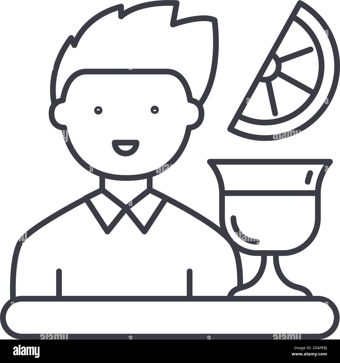 Bartender concept icon, linear isolated illustration, thin line vector ...