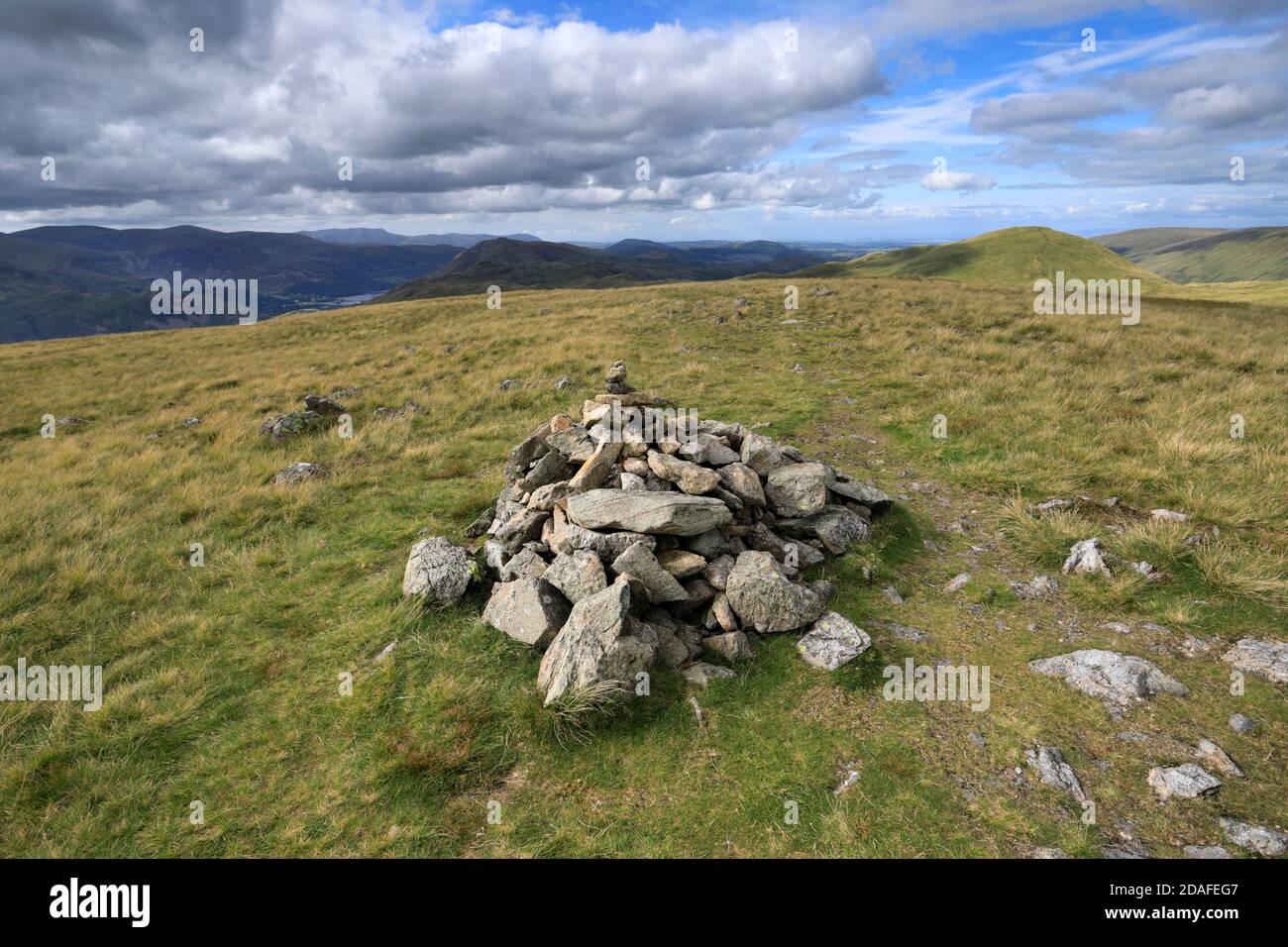 the Summit Cairn of Gray Crag fell, Hartsop valley, Kirkstone pass ...