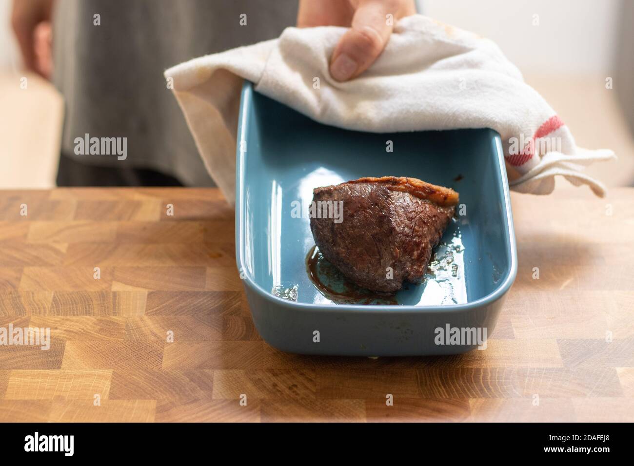 Chef with a plate of picanha Stock Photo - Alamy