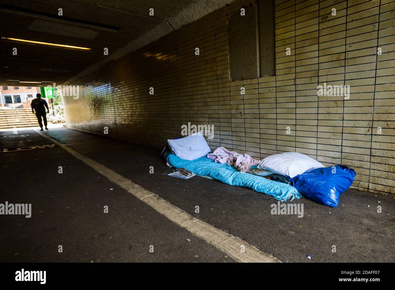 Homeless sleeper commuter hi-res stock photography and images - Alamy
