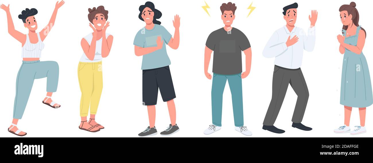 Different feelings flat color hi-res stock photography and images - Alamy