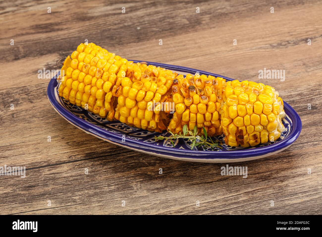 Grilled hot corn with oil and salt Stock Photo - Alamy