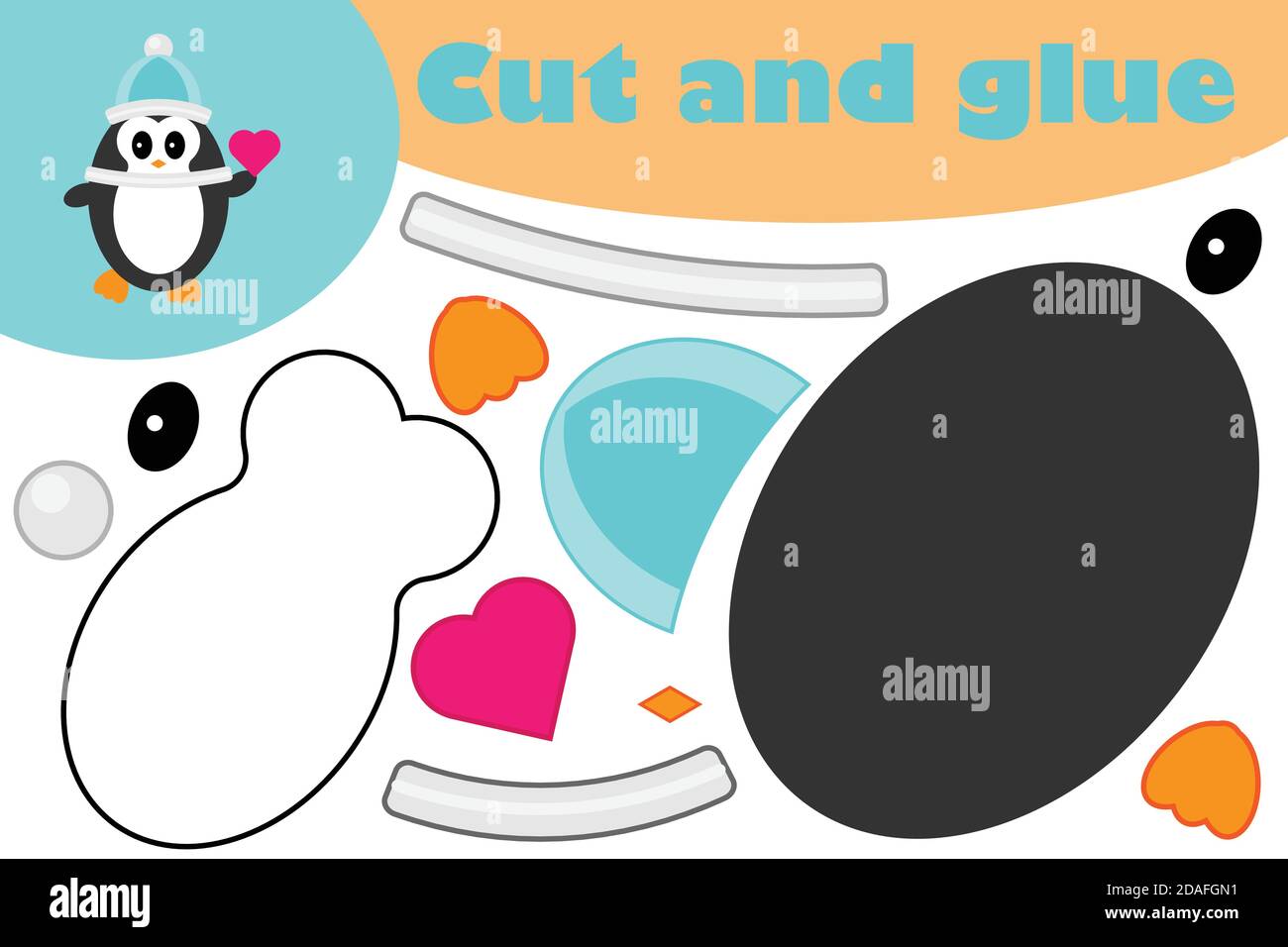 Penguin cartoon style, education paper game for the development of ...