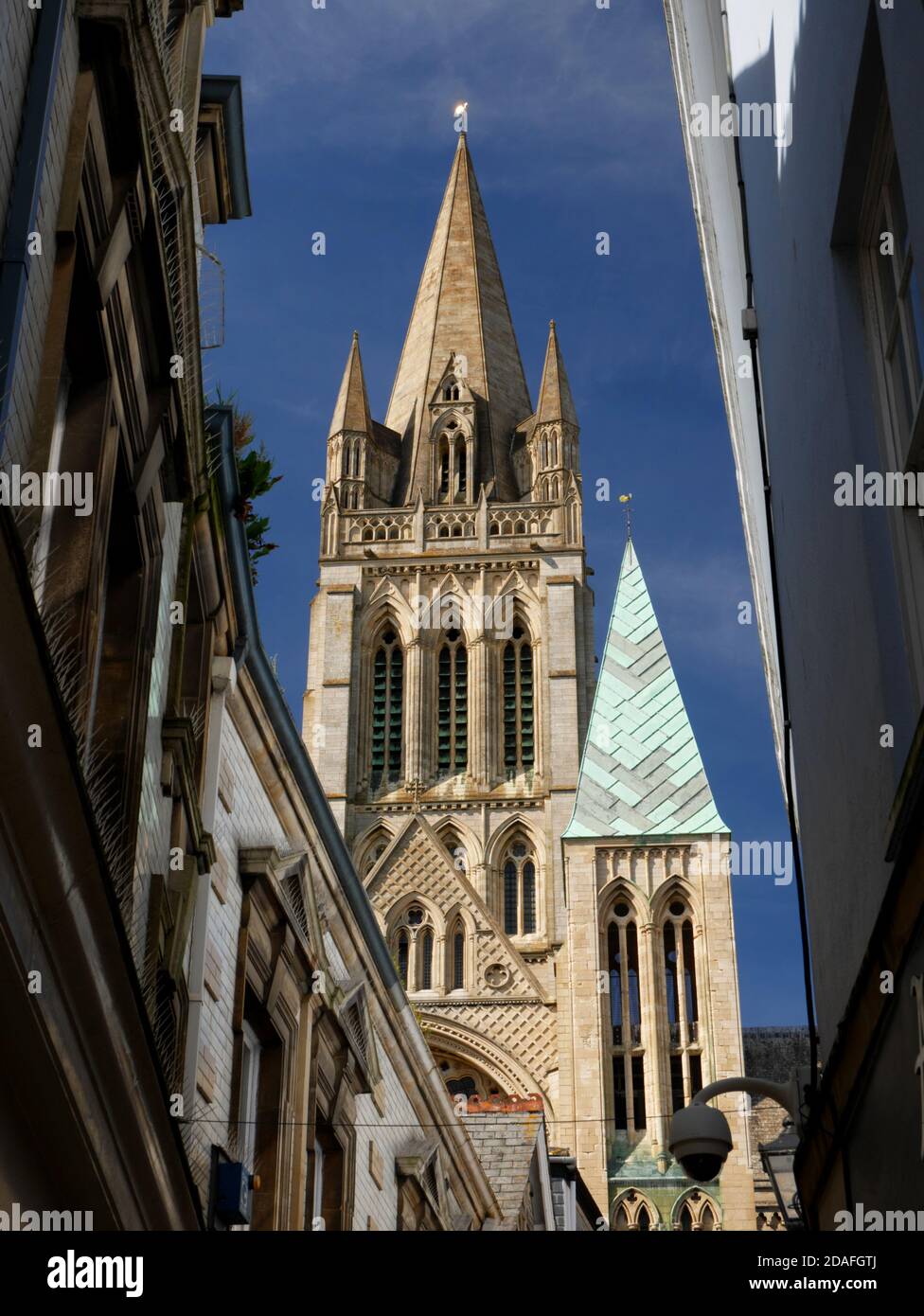The Victoria Tower and camponile of Truro Cathedral seen from Cathedral ...