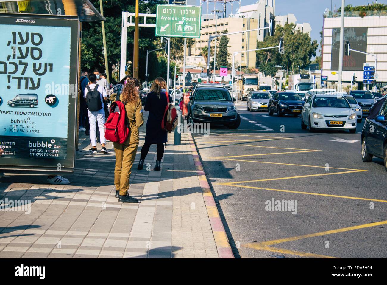 Tel Aviv Israel November 11, 2020 View of unidentified Israeli person ...