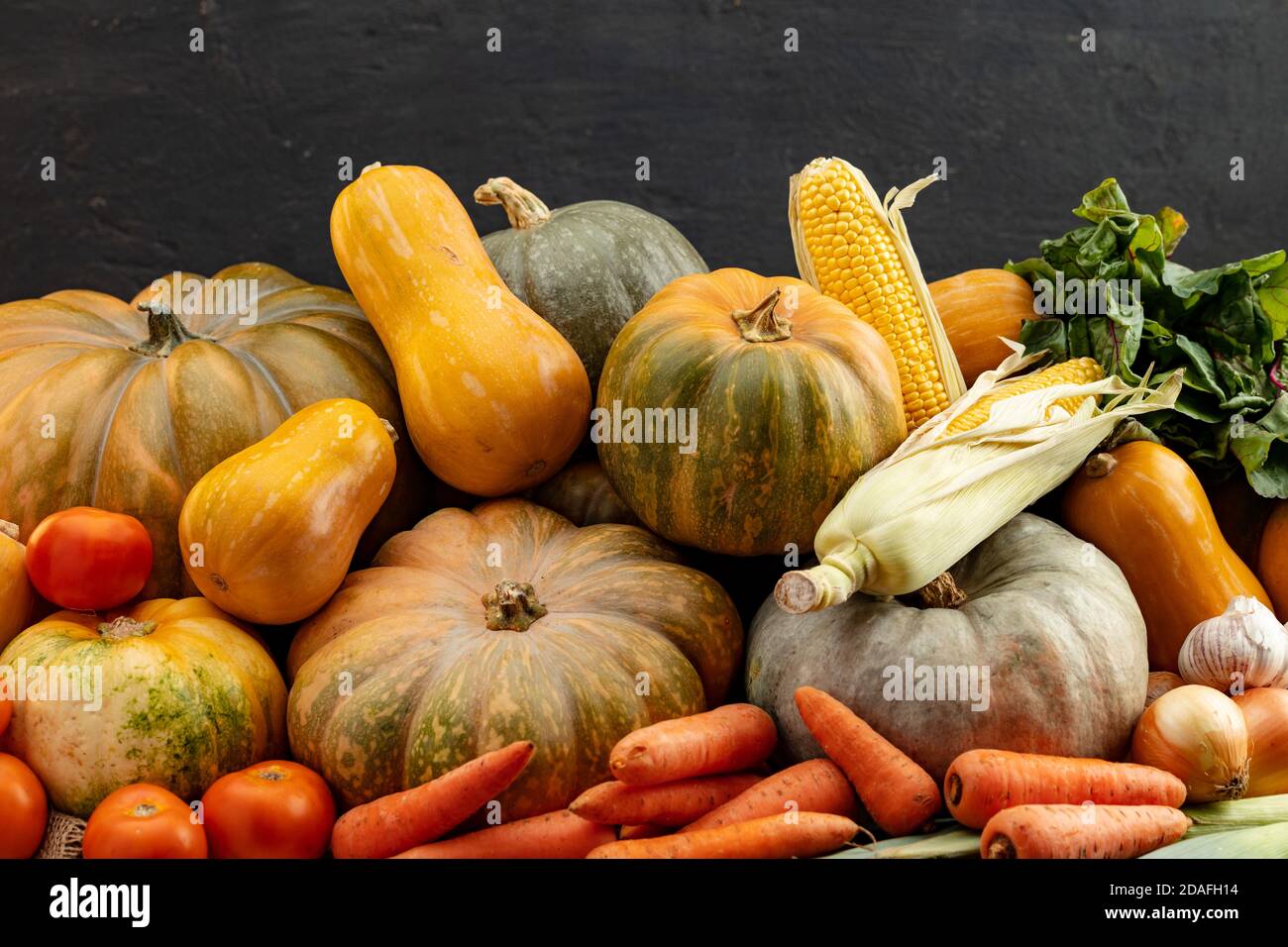 Autumn harvest of pumpkins and other vegetables Stock Photo - Alamy