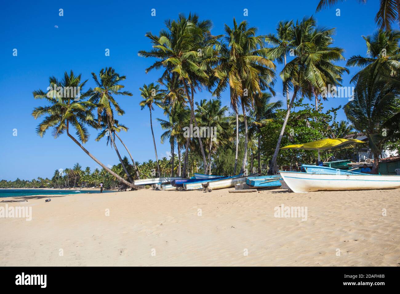 Dominican Republic, Samana Peninsula, Beach at Las Terrenas Stock Photo ...