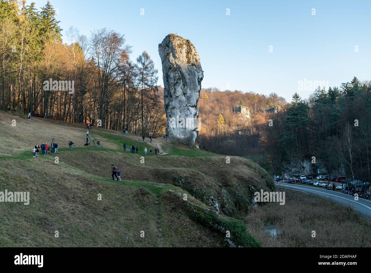 Hercules's mace in Pieskowa Skala Castle in autumn, fall seasonat the ...