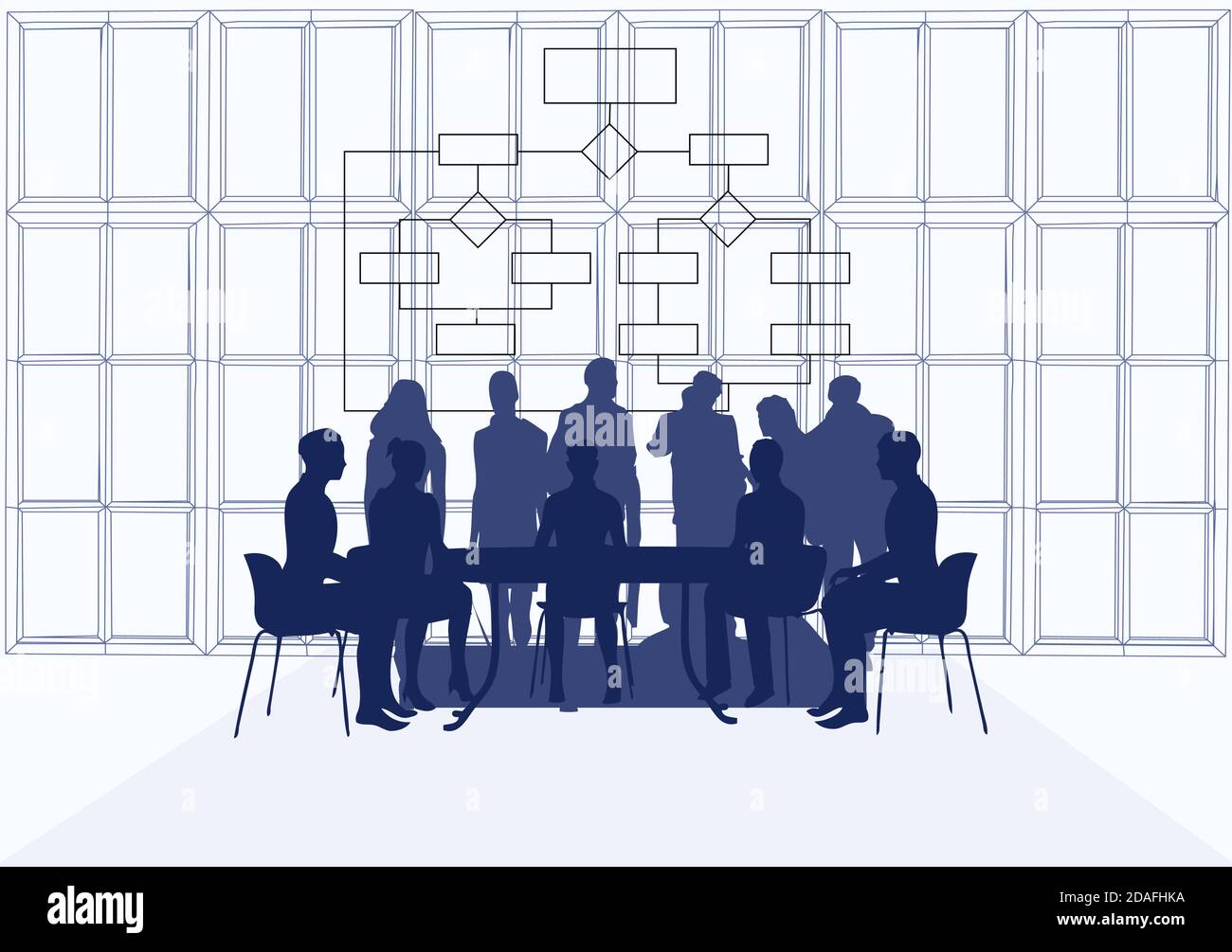 business meeting vector illustration. business office interior Stock ...